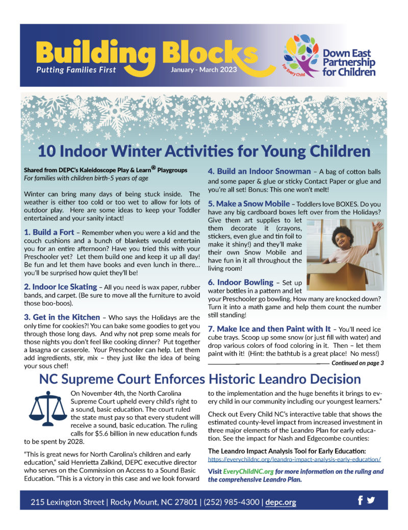 Building Blocks Newsletter – The Down East Partnership for Children